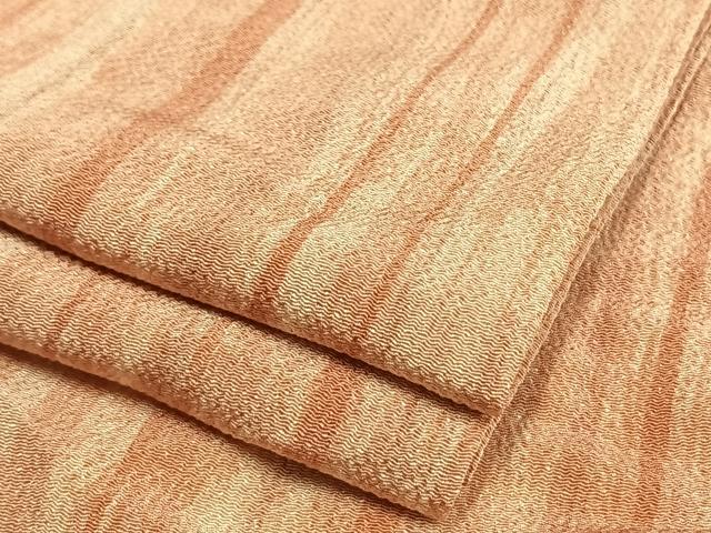 平和屋着物▽上質な小紋　単衣　縞　鬼しぼ縮緬　正絹　逸品　AAAV2797fy