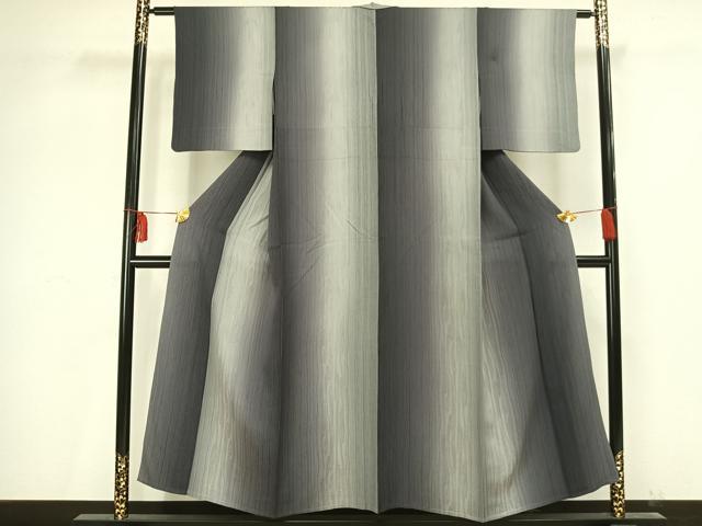 平和屋着物▽上質な小紋　単衣　間道　黒地　正絹　逸品　DAAW9164sf 平和屋着物▽上質な小紋 単衣 間道 黒地 正絹 逸品 DAAW9164sf