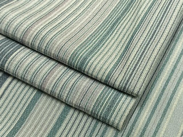 平和屋着物▽お召　単衣　縞　正絹　逸品　AAAV2845fy