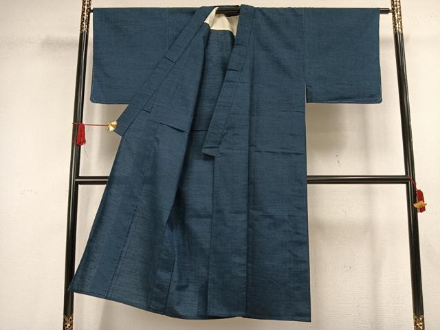 平和屋着物□極上 男性 紬 キングサイズ 単衣 色無地 煤色 逸品