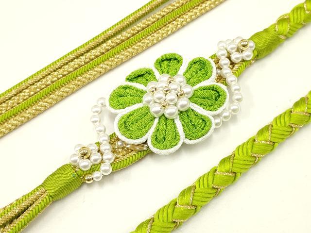 平和屋着物○和装小物 振袖用帯締め 装飾 つまみ細工 パール ライン