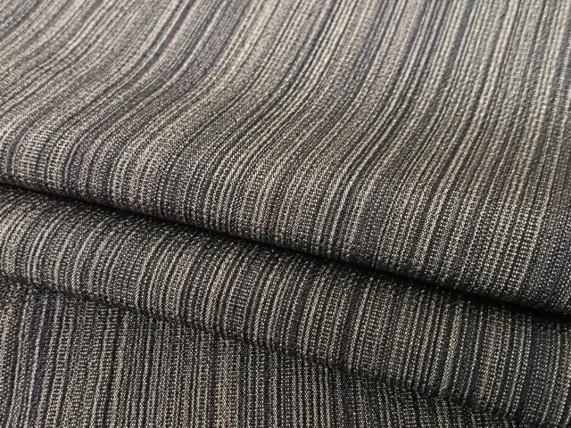 平和屋着物●極上　本塩沢　やまだ織　縞　正絹　逸品　AAAV7001zg