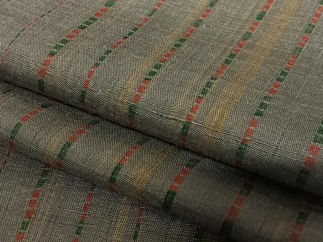 平和屋着物●上質な紬　絞り　縞　正絹　逸品　AAAV7037zg