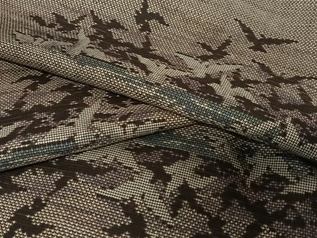 平和屋着物●本場大島紬　泥染め　9マルキ　飛鳥文　正絹　逸品　AAAV7042zg