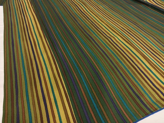 平和屋着物○上質な小紋 縞 暈し染め 正絹 逸品 AAAV7055zg