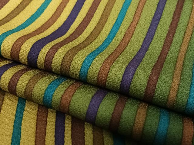 平和屋着物●上質な小紋　縞　暈し染め　正絹　逸品　AAAV7055zg