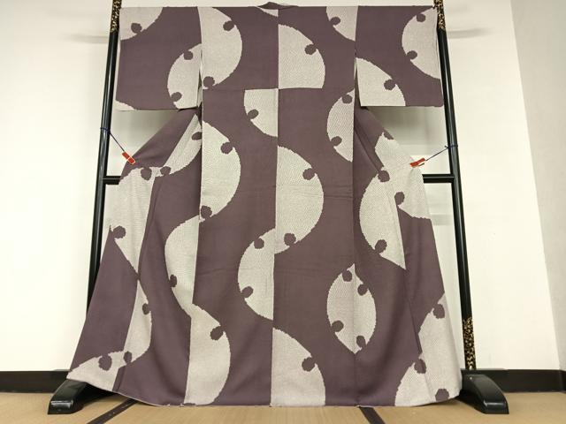 平和屋着物●上質な小紋　雪輪文　正絹　逸品　AAAV7058zg