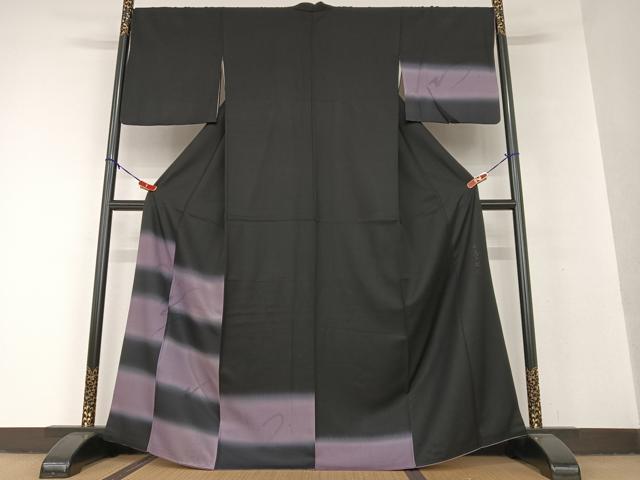 平和屋着物●訪問着　作家物　紬地　市松文様　正絹　逸品　AAAV7073zg