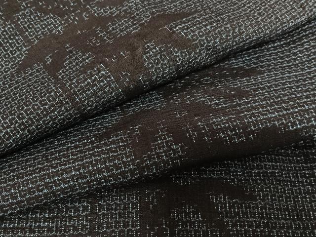 平和屋着物●結城紬　100亀甲　笹竹文　正絹　逸品　未使用　AAAV7085zg
