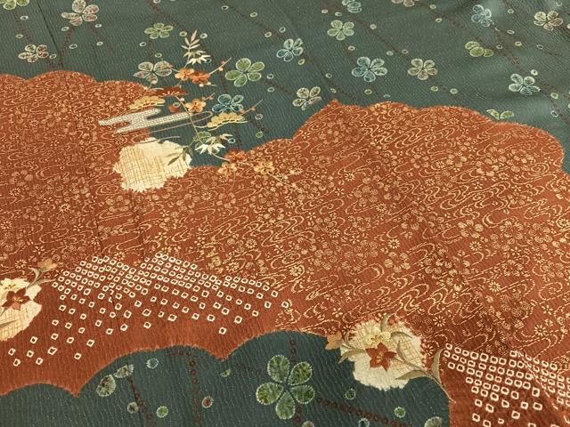 平和屋着物○訪問着 絞り 中国三大刺繍 汕頭刺繍 スワトウ刺繍 エ