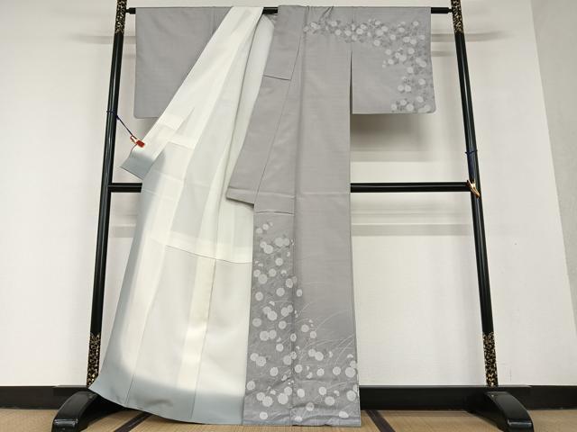 平和屋着物○訪問着 本場染大島紬 草花文 金彩 正絹 逸品 CAAW3785vf