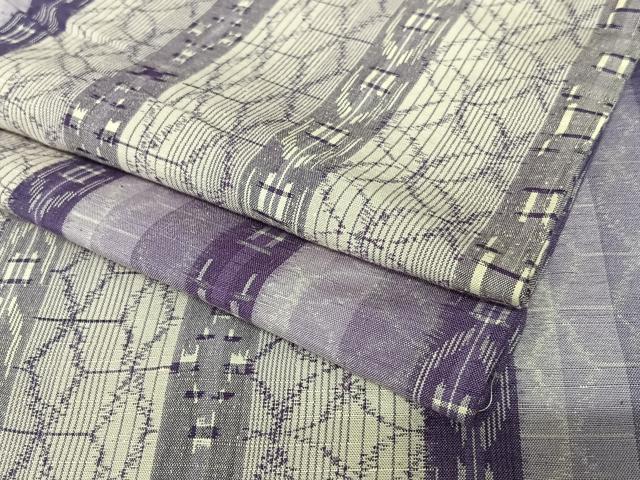 平和屋着物●上質な紬　七宝間道　正絹　逸品　未使用　AAAV7134zg