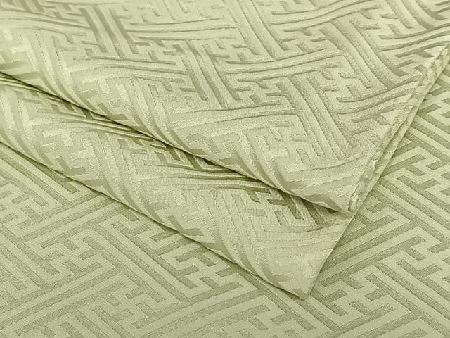 平和屋着物●上質な色無地　紗綾形地紋　若芽色　正絹　逸品　AAAV7149zg