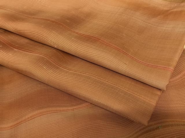 平和屋着物●上質な紬　横段文　正絹　逸品　AAAV7156zg