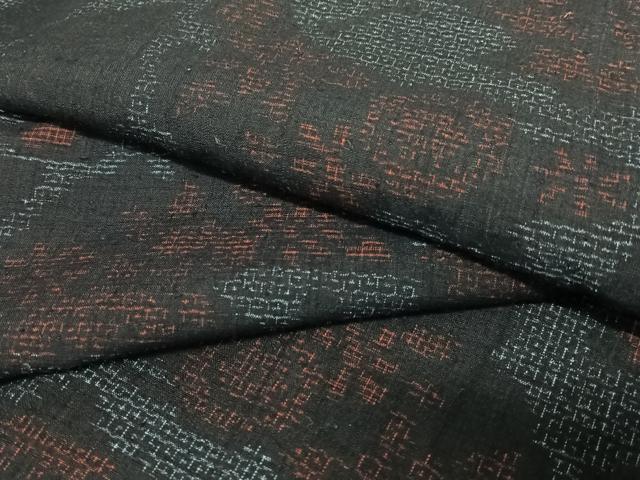 平和屋着物●本場結城紬　重要無形文化財　80亀甲　草花文　正絹　逸品　AAAV7171zg