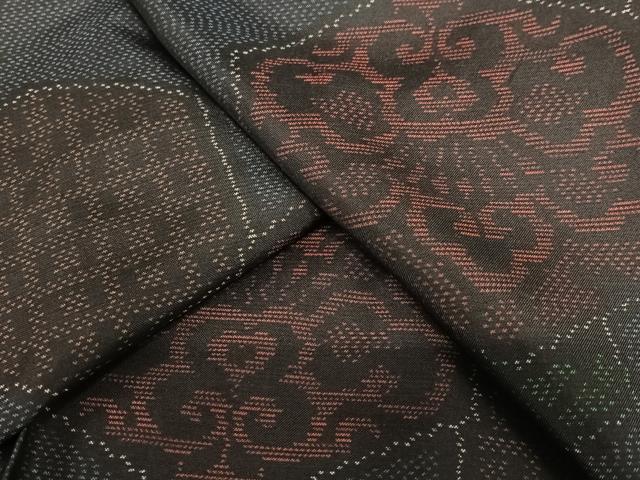 平和屋着物●本場大島紬　花亀甲文　正絹　逸品　AAAV7225zg