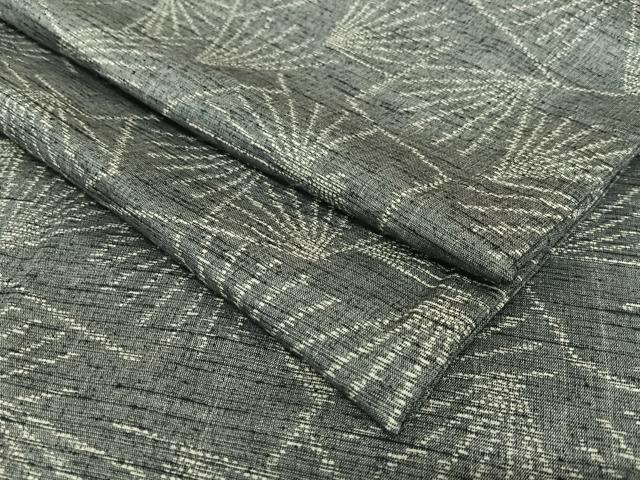 平和屋着物●上質な紬　舞扇文　正絹　逸品　AAAV7231zg