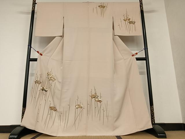 平和屋着物○本場大島紬 白大島 緯総絣 花菱文 正絹 逸品 AAAV9415ph