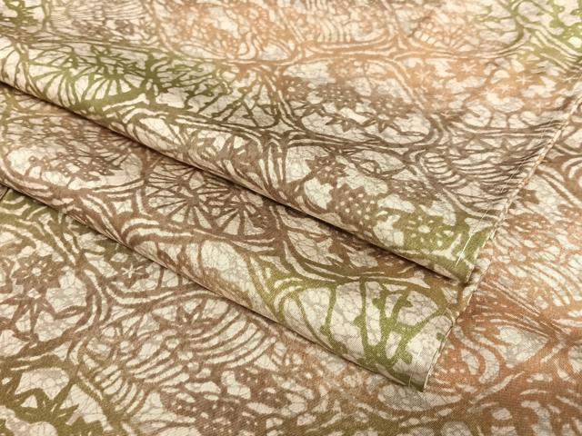 平和屋着物●本場染大島紬　草花菱文　ロング丈　正絹　逸品　AAAV7261zg