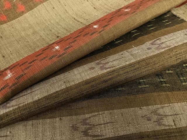 平和屋着物●上質な紬　横段飛鳥文　正絹　逸品　未使用　AAAV7290zg