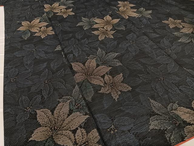 平和屋着物○本場大島紬 草花文 正絹 逸品 AAAV7292zg