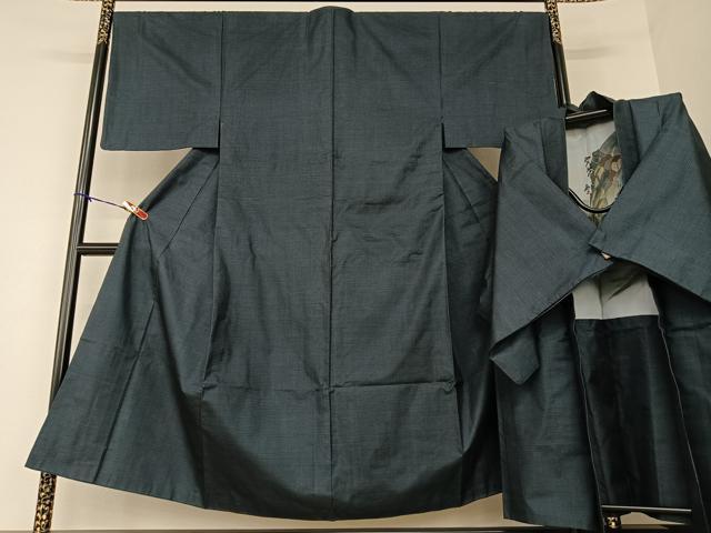 平和屋着物●男性　本場大島紬　アンサンブル　100亀甲　総詰　正絹　逸品　AAAV7297zg