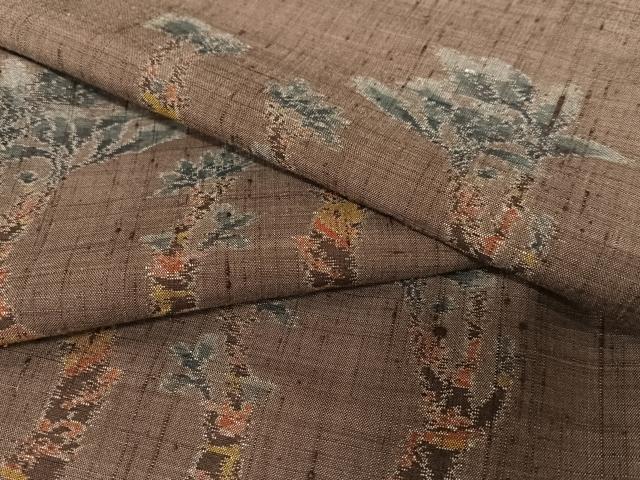 平和屋着物●小千谷紬　山菜　正絹　逸品　AAAV7300zg