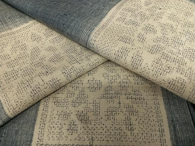 平和屋着物●結城紬　100亀甲　飛び亀甲柄　色紙花文　正絹　逸品　AAAV7309zg