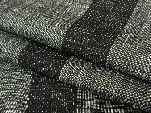 平和屋着物●本場結城紬　重要無形文化財　100亀甲　縞　正絹　逸品　未使用　AAAV7310zg