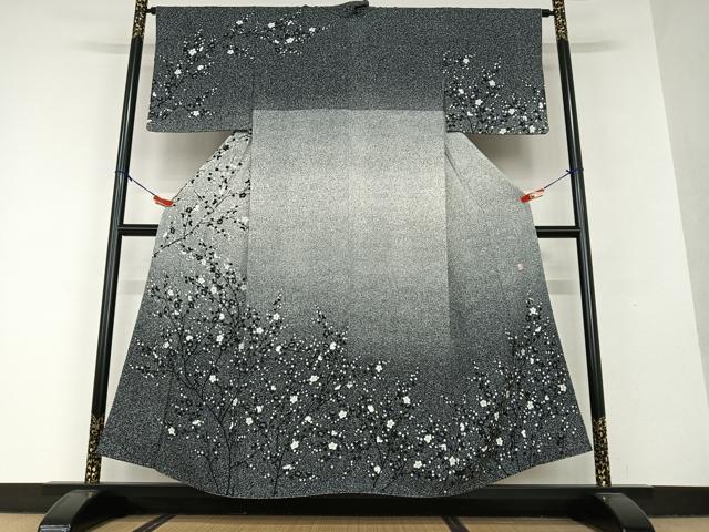 平和屋着物●訪問着　作家物　枝梅　暈し染め　正絹　逸品　AAAV7316zg