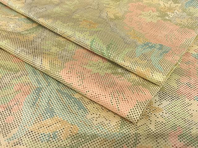 平和屋着物●本場大島紬　7マルキ　草花文　正絹　逸品　AAAV7342zg