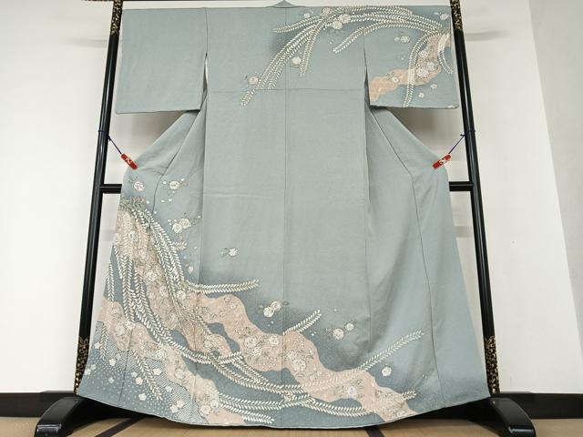 平和屋着物●訪問着　絞り　辻が花　暈し染め　正絹　逸品　AAAV7373zg