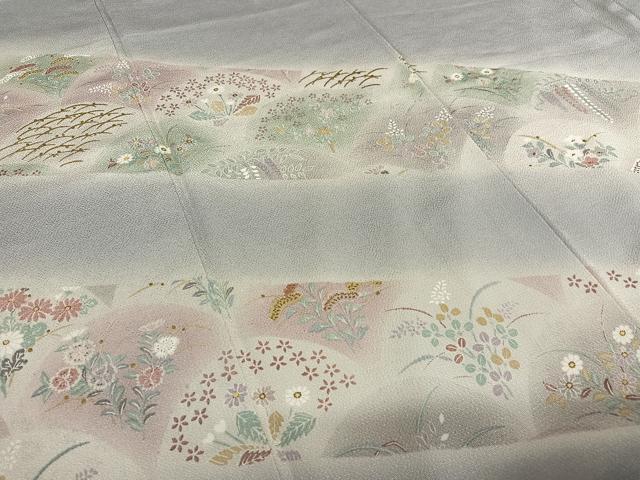 平和屋着物○訪問着 草花間道 暈し染め 金彩 鬼しぼ縮緬