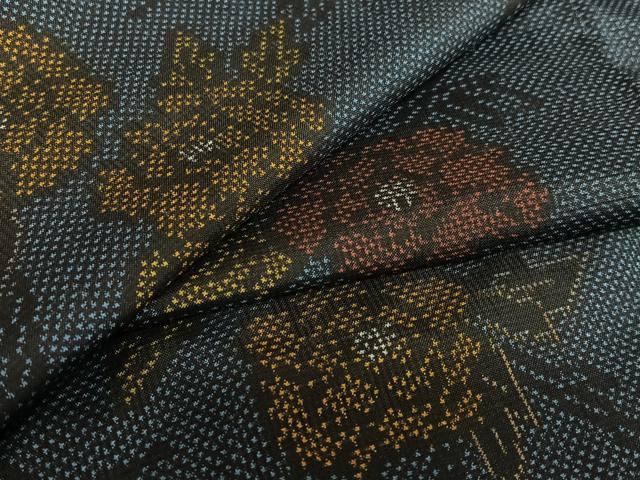 平和屋着物●本場大島紬　7マルキ　枝花文　正絹　逸品　未使用　AAAV7386zg