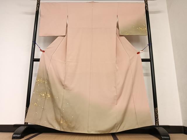 平和屋着物●訪問着　箔散らし　暈し染め　金銀彩　正絹　逸品　AAAV7399zg