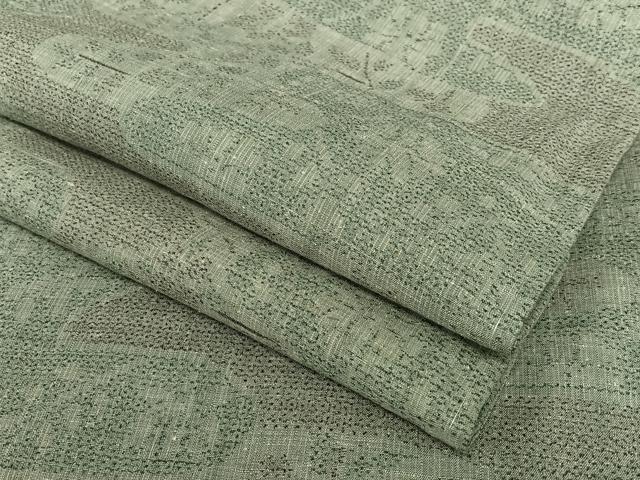 平和屋着物●本場結城紬　重要無形文化財　100亀甲　エ霞花文　正絹　逸品　AAAV7404zg