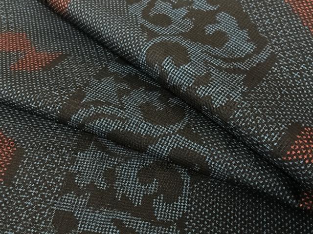 平和屋着物●本場大島紬　一元絣　唐草文　正絹　逸品　AAAV7413zg