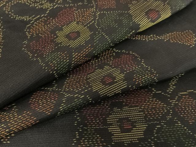 平和屋着物●本場大島紬　結び紐花文　正絹　逸品　未使用　AAAV7415zg