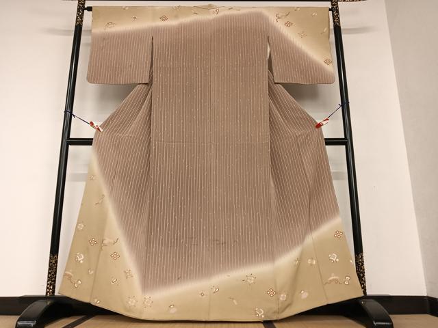 平和屋着物●訪問着　宝尽くし文　暈し染め　金彩　正絹　逸品　AAAV7423zg