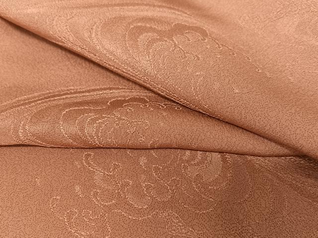 平和屋着物●上質な色無地　立波地紋　蘇芳香色　正絹　逸品　未使用　AAAV7426zg