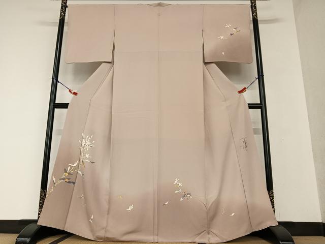 平和屋着物○京加賀友禅 百貫石峰 訪問着 草花文 暈