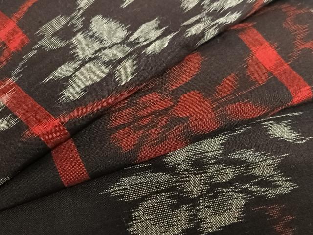 平和屋着物●久留米絣　単衣　花亀甲文　綿　逸品　AAAV7442zg