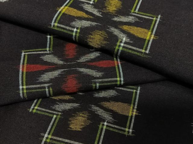 平和屋着物●久留米絣　単衣　舞花文　綿　逸品　AAAV7446zg