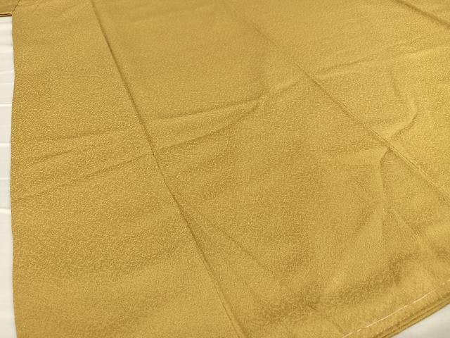 平和屋着物○上質な色無地 紋意匠 黄土色 正絹 逸品 未使用