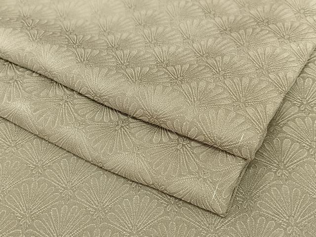 平和屋着物●上質な色無地　花青海波地紋　生壁色　正絹　逸品　未使用　AAAV7467zg