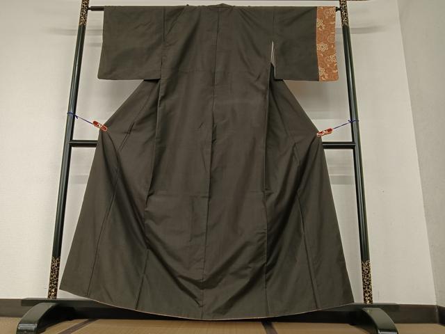 平和屋着物●本場大島紬　赤墨色　正絹　逸品　AAAV7468zg