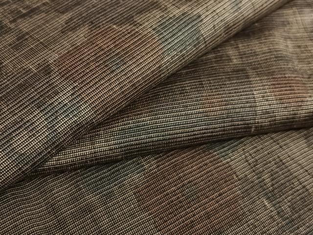 平和屋着物●上質な紬　花唐草間道　正絹　逸品　AAAV7486zg