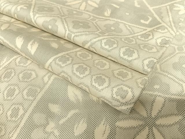 平和屋着物●上質な紬　切嵌花文　正絹　逸品　AAAV7488zg