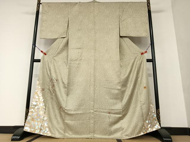 平和屋着物●金彩友禅作家　金彩の魔術師　堀省平　金煌織　訪問着　刺繍　花鞠文　正絹　逸品　AAAV7523zg