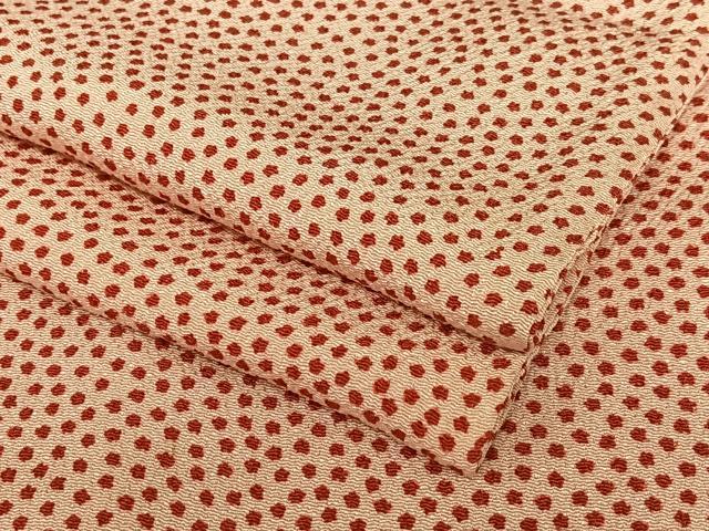 平和屋着物●上質な小紋　ドット　鬼しぼ縮緬　正絹　逸品　AAAV7542zg